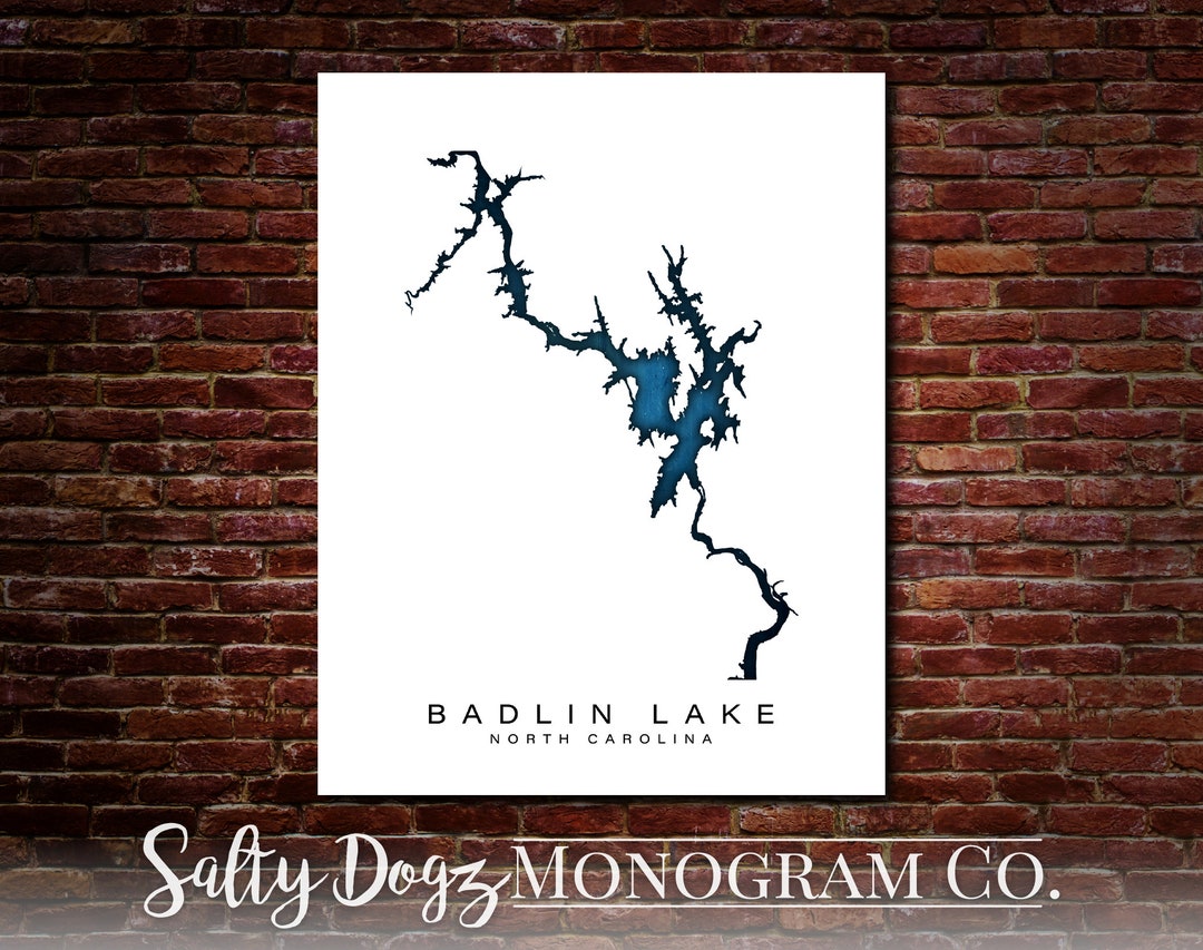 Wall Art Map Print of Badlin Lake, North Carolina!!! - Etsy