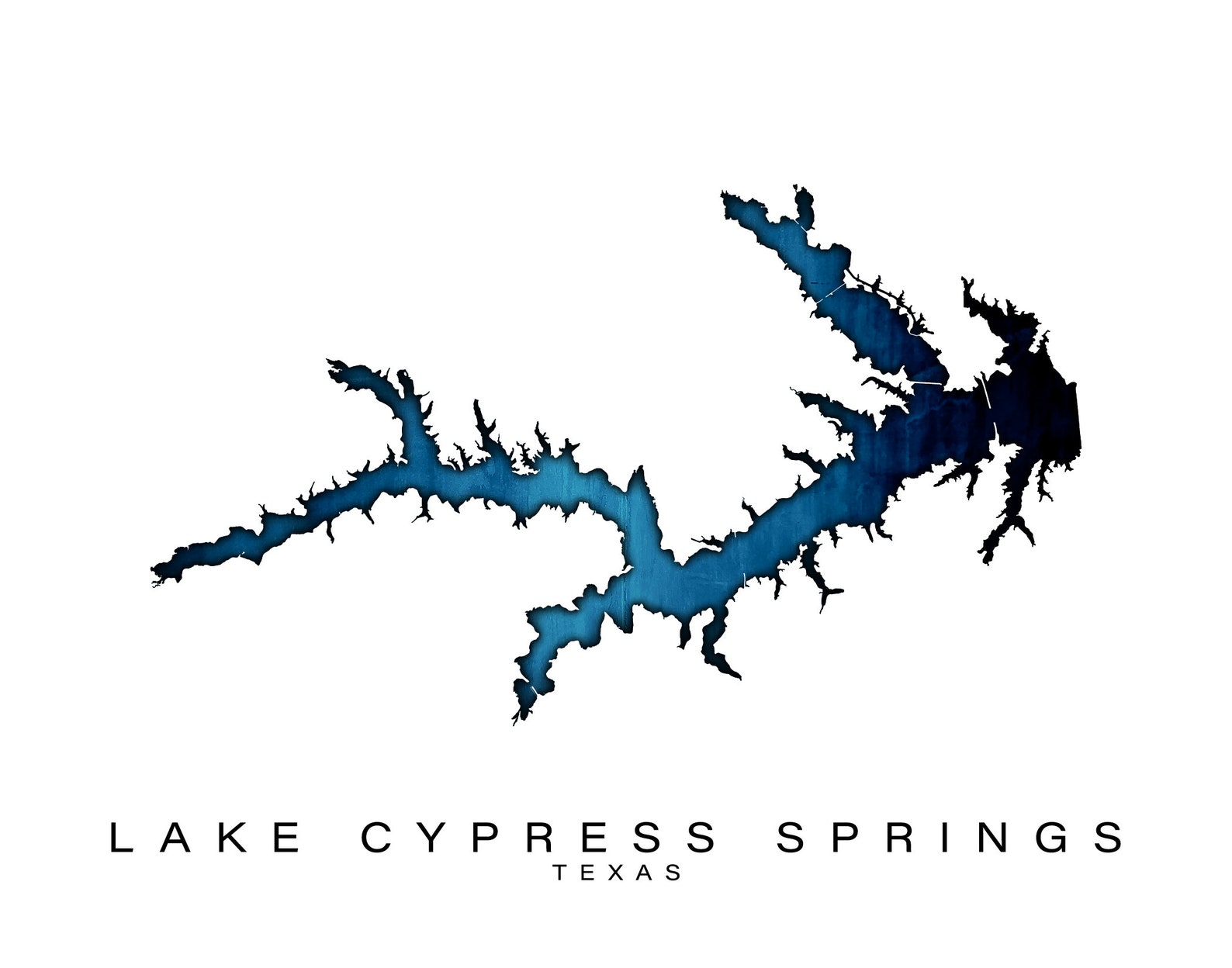 Wall Art Map Print of Lake Cypress Springs, Franklin County, Texas ...