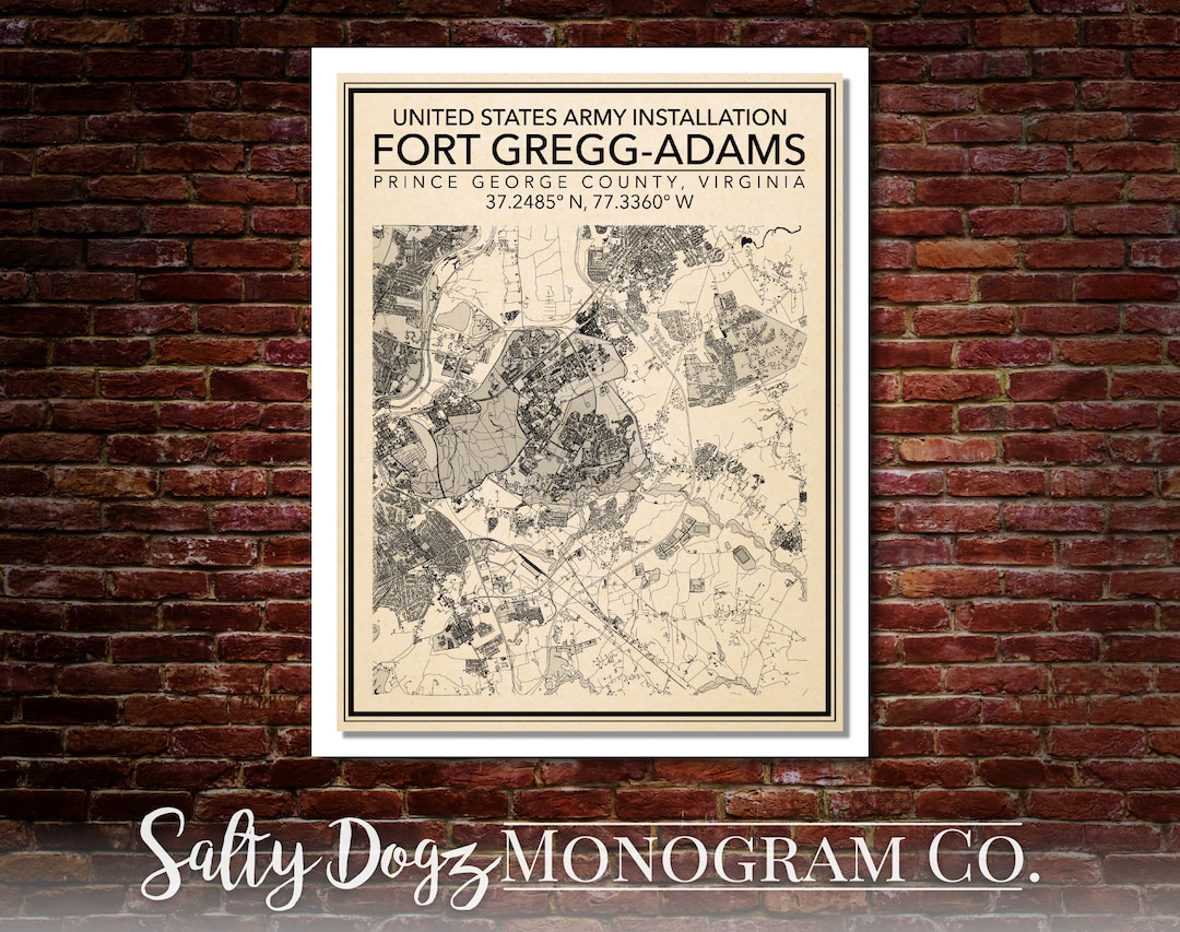 Wall Art Map Print of United States Army Installation Fort Greg-adams ...