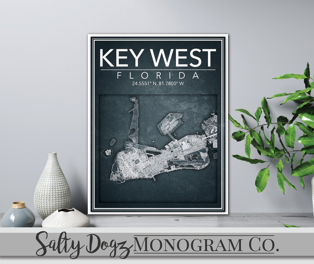 Wall Art Map Key West, Florida!!! - Etsy