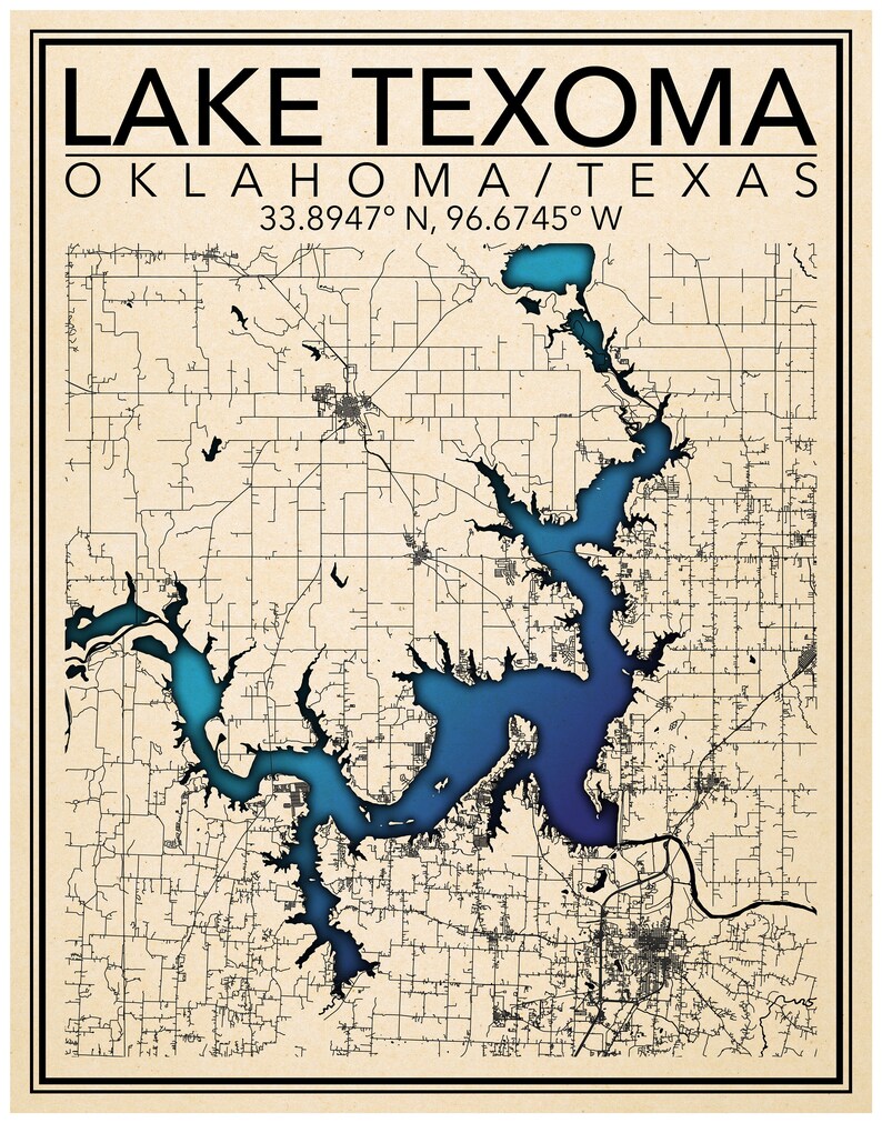 DIGITAL DOWNLOAD 11x14in Print of Lake Texoma, Texas/oklahoma! ***3 ...