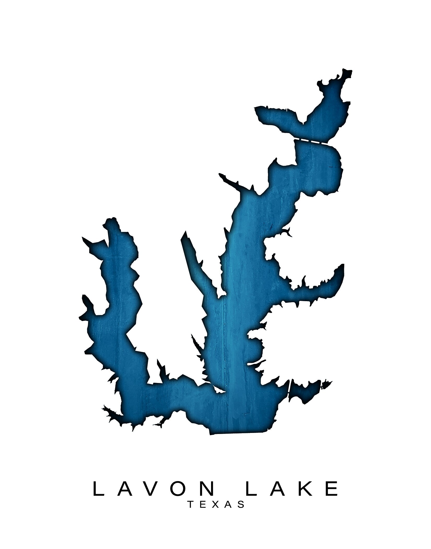 Wall Art Map Print of Lavon Lake Wylie Collin County Texas | Etsy