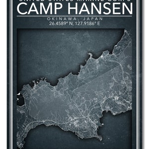 Wall Art Map Print of Camp Hansen- Okinawa, Japan! - Etsy