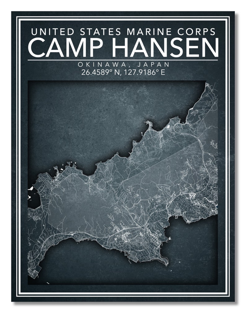 Wall Art Map Print of Camp Hansen- Okinawa, Japan! - Etsy