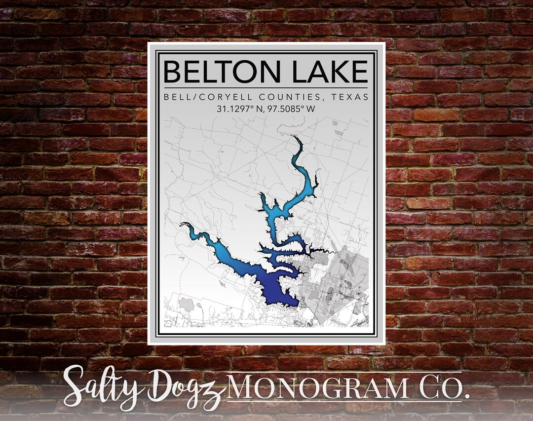 DIGITAL DOWNLOAD 11x14in Print of Belton Lake, Texas! ***3 Versions ...