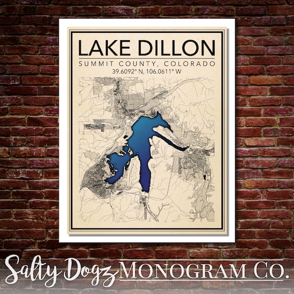 Lake Dillon Map - Etsy