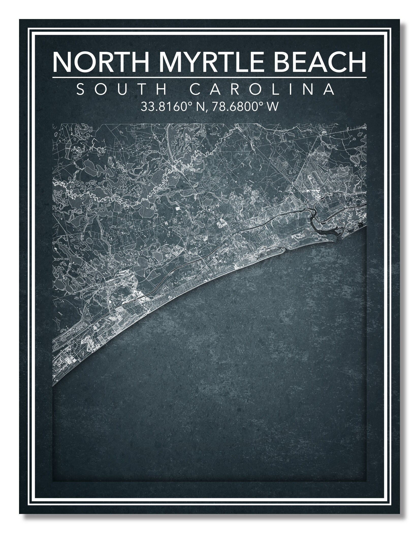 Wall Art Map of North Myrtle Beach - Etsy