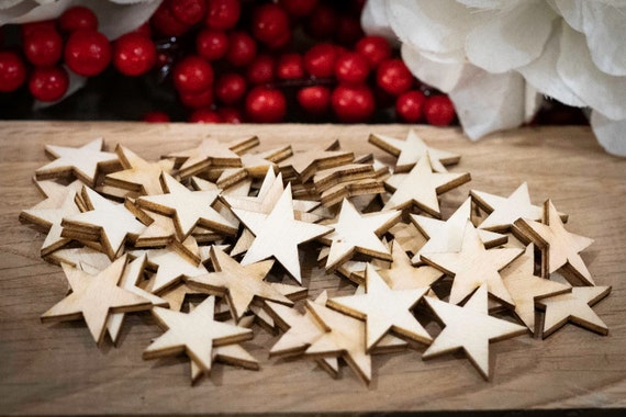 Laser Cut Wood Stars 50 1 Inch Wooden Stars US Flag | Etsy