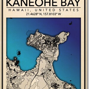Wall Art Map Print of Marine Corps Air Station Kaneohe Bay, Hawaii ...