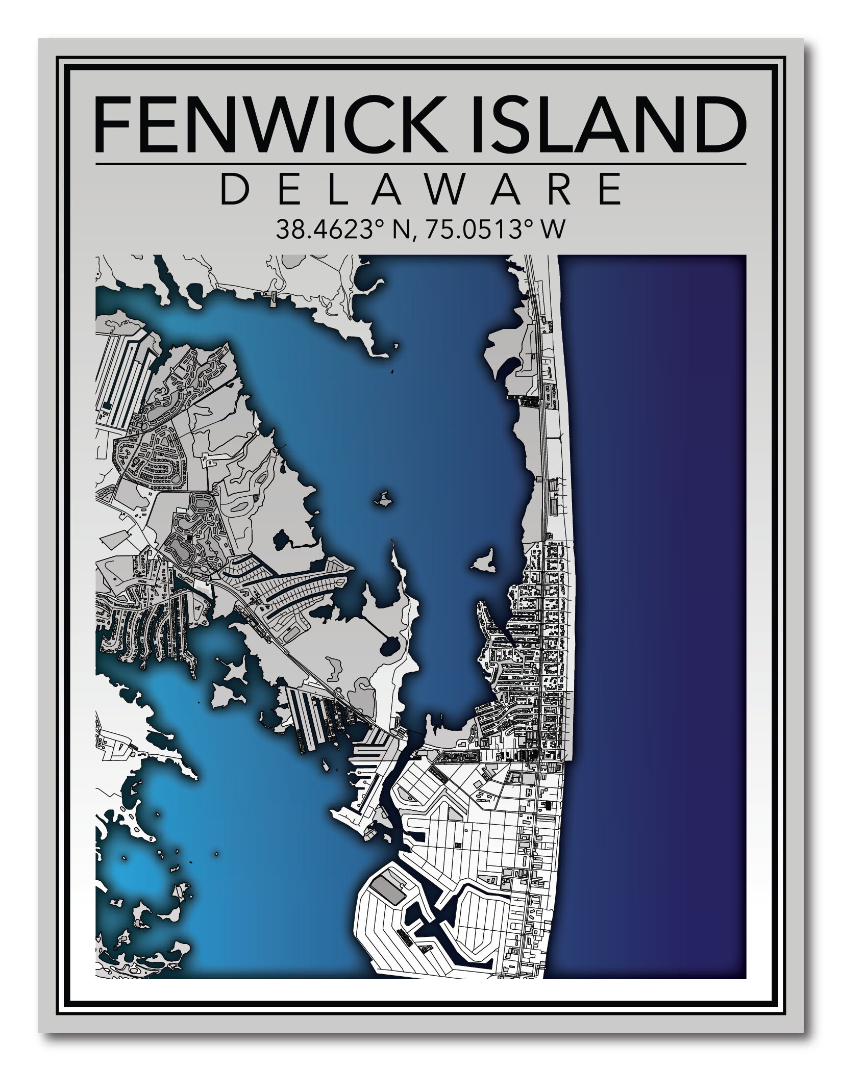 Fenwick Island Map Vintage 1929 Fenwick Island Light Chincoteague