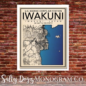 Wall Art Map Print of Marine Corps Air Station Iwakuni, Japan. - Etsy
