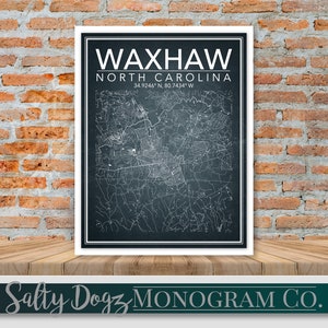 Wall Art Map Waxhaw, North Carolina!!! - Etsy