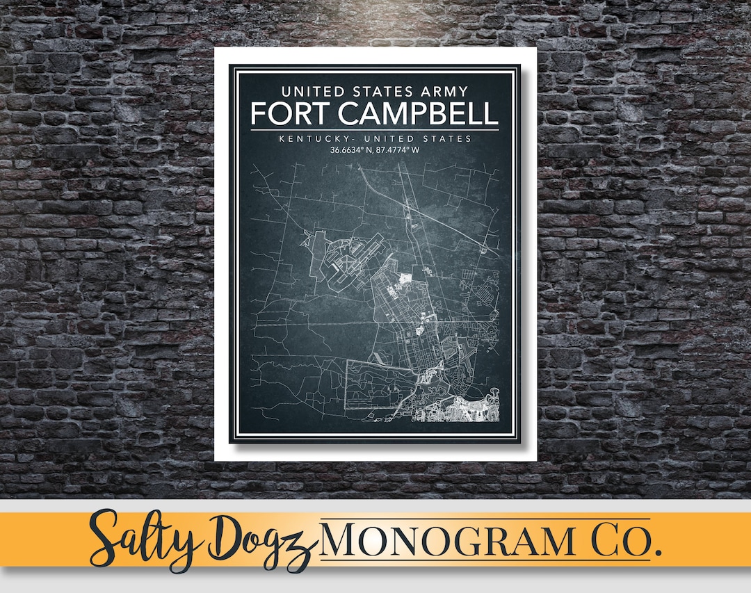 Wall Art Map United States Army Post Fort Campbell, Kentucky!! - Etsy