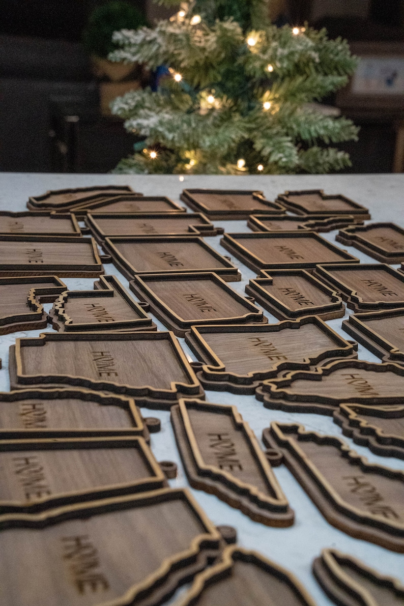 United States Laser Cut Walnut and Birch Ornament Louisiana - Etsy