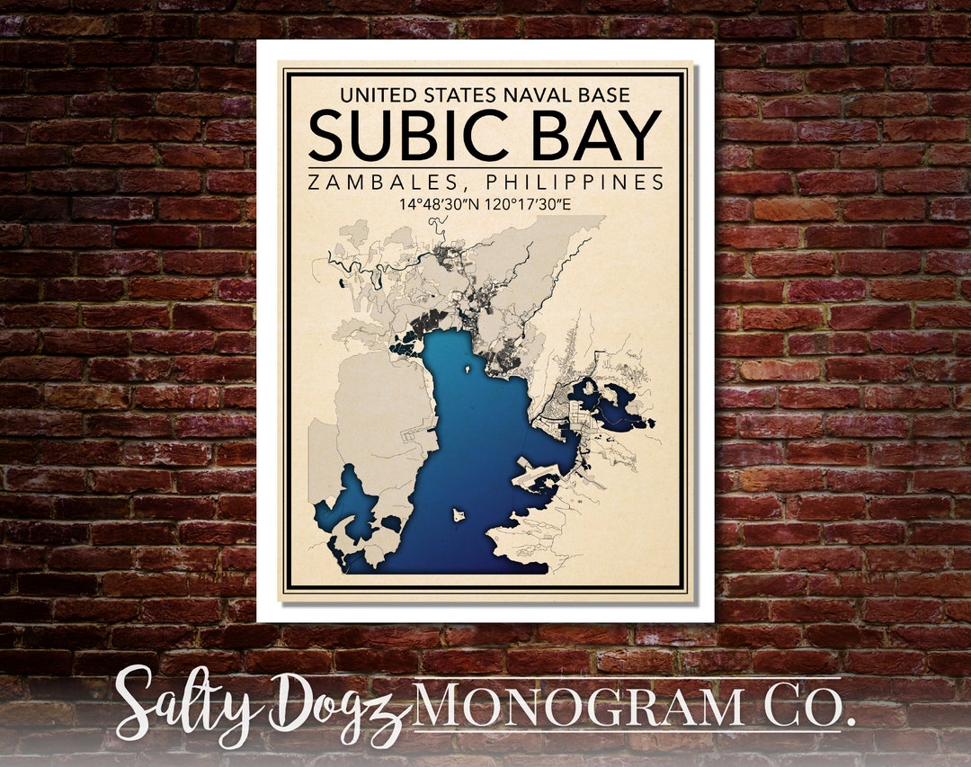 Wall Art Map Print of Naval Base Subic Bay, Subic, Zambales! - Etsy