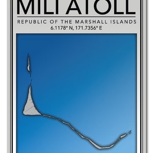 Wall Art Map Print of Mili Atoll, Republic of the Marshall Islands!! - Etsy