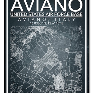 Wall Art Map of Aviano Air Base Aviano, Pordenone, Friuli-Venezia ...