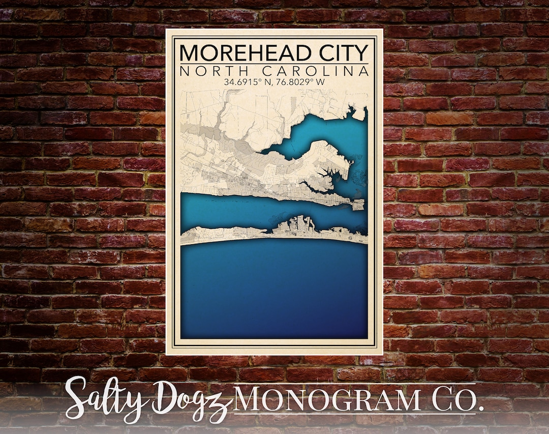 DIGITAL DOWNLOAD 24x36in Print of Morehead City, North Carolina! ***3 ...