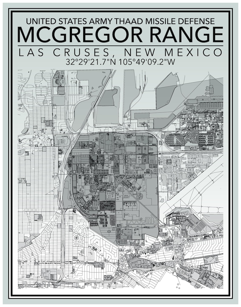 Mcgregor Range Map Print, US Army THAAD, Las Cruces New Mexico - Etsy