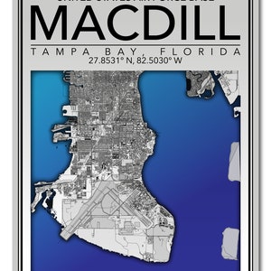 Wall Art Map Print of Air Force Base Macdill, Florida! - Etsy