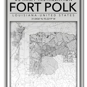 Wall Art Map of Fort Polk, Louisiana!!! - Etsy