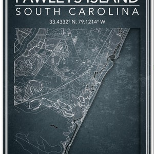 Wall Art Map Print Pawleys Island, South Carolina!! - Etsy