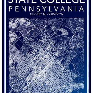 Wall Art Map State College, Pennsylvania!! - Etsy