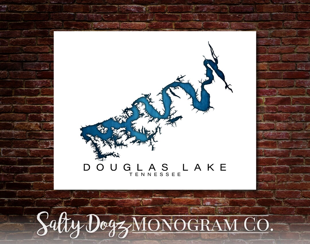 Wall Art Map Print of Douglas Lake, Tennessee!!! - Etsy