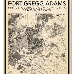 Wall Art Map Print of United States Army Installation Fort Greg-adams ...