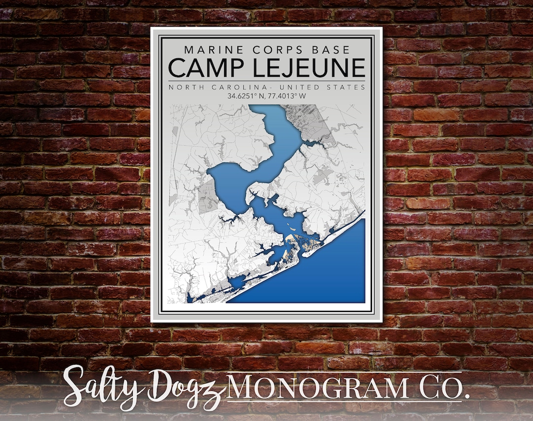 DIGITAL DOWNLOAD 11x14in Print of Marine Corps Base Camp Lejeune, North ...