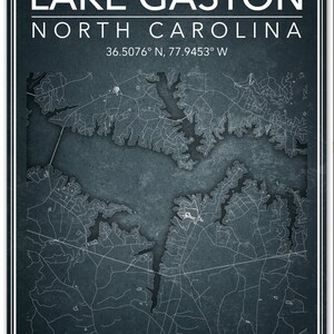 Wall Art Map Lake Gaston, NC!!! - Etsy