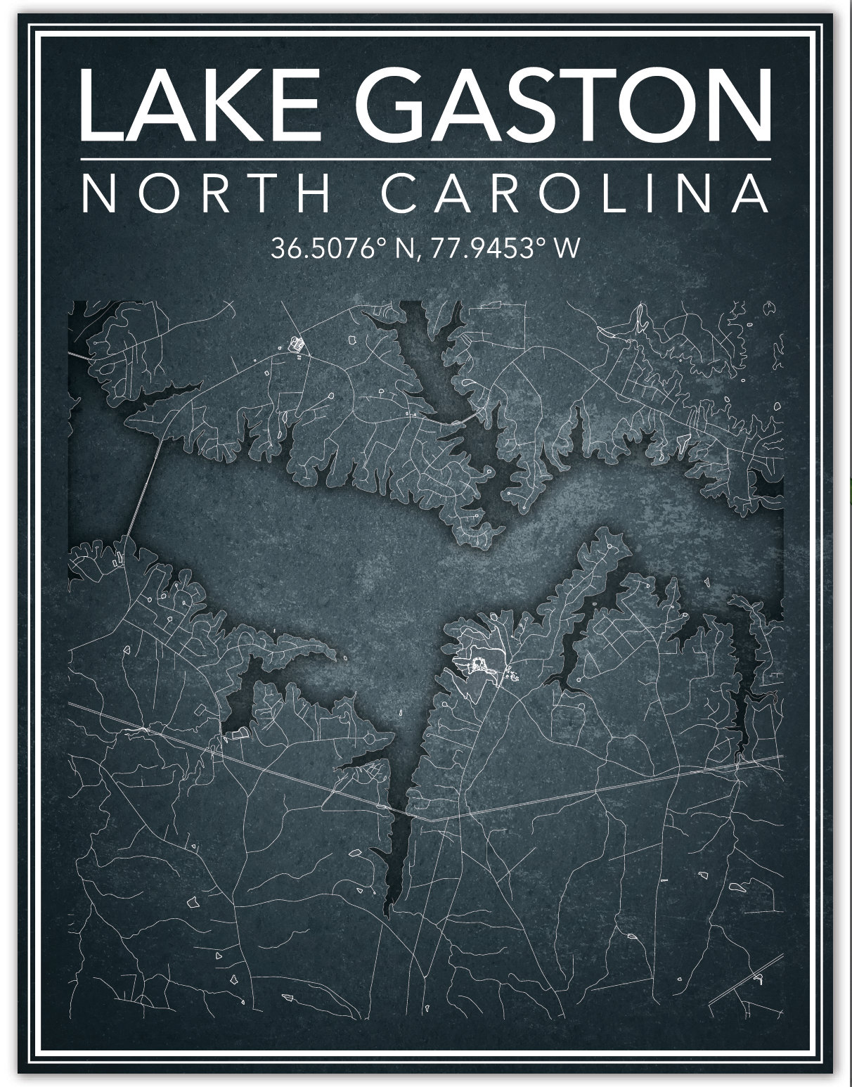 Wall Art Map Lake Gaston NC - Etsy