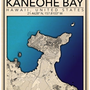 DIGITAL DOWNLOAD 11x14in Print of Marine Corps Air Station Kaneohe Bay ...