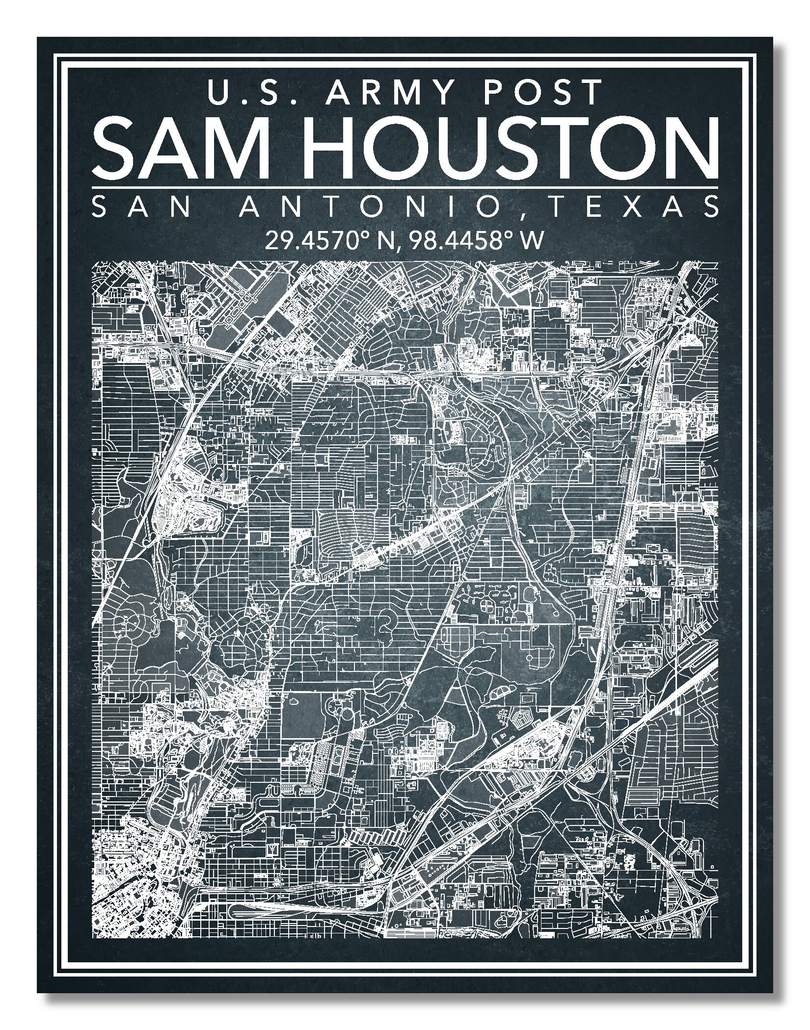 Wall Art Map Print of Fort Sam Houston San Antonio Texas - Etsy
