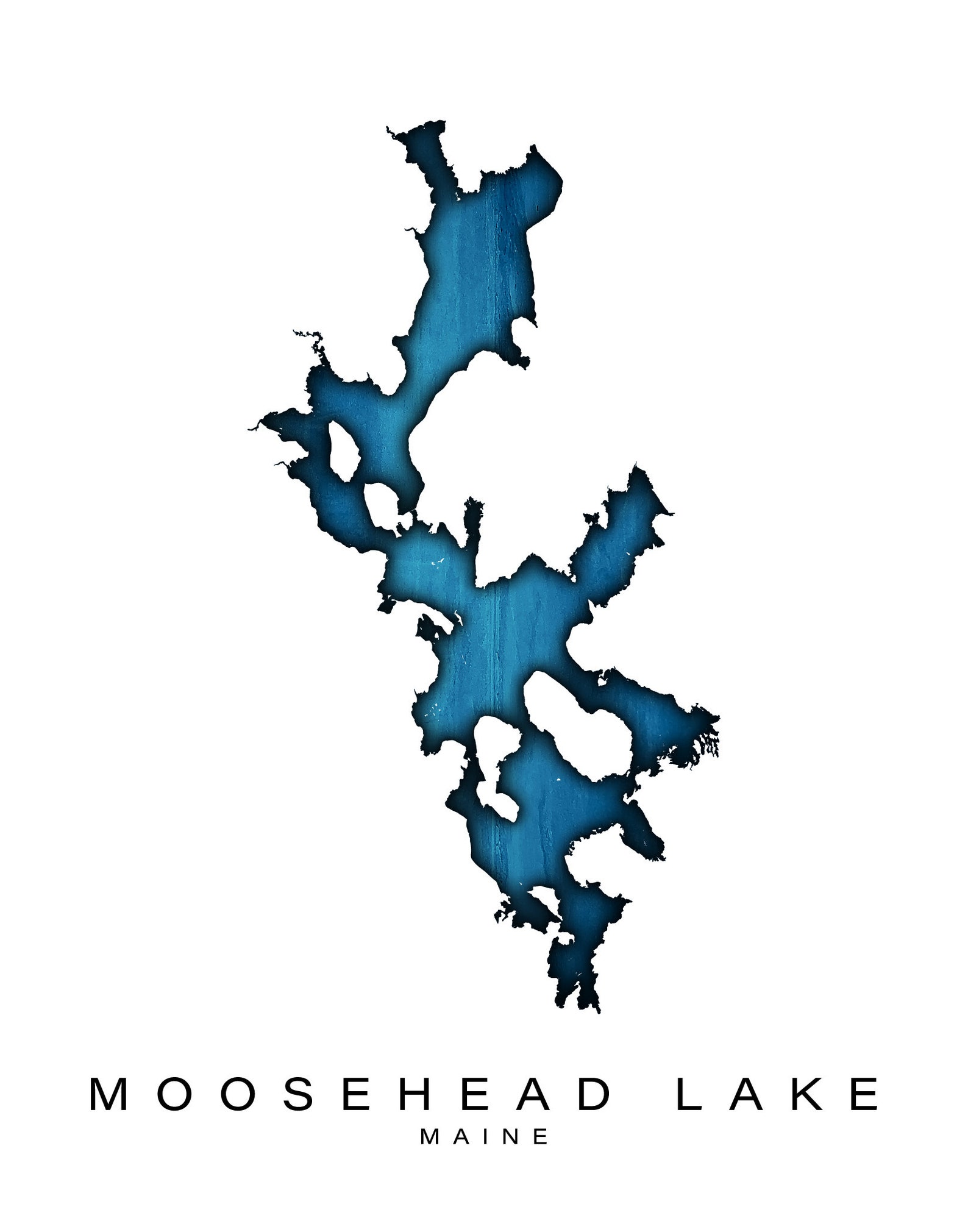Wall Art Map Print of Moosehead Lake Maine - Etsy