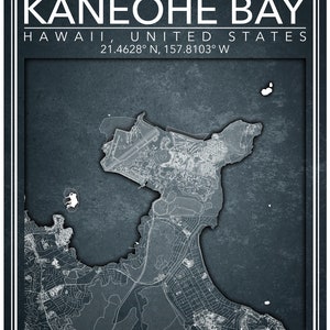 DIGITAL DOWNLOAD 11x14in Print of Marine Corps Air Station Kaneohe Bay ...