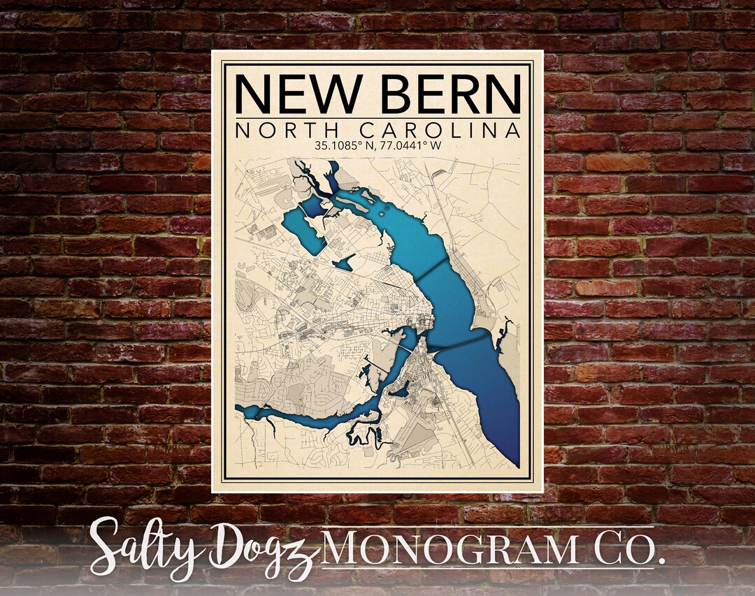 DIGITAL DOWNLOAD 18x24in Print of New Bern, North Carolina! ***3 ...