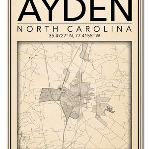 Wall Art Map Print of Grifton, North Carolina!!! - Etsy