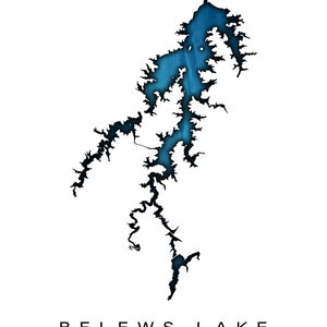 Wall Art Map Print of Belews Lake, North Carolina!!! - Etsy