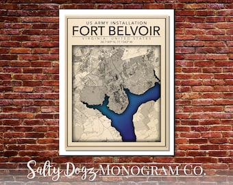 Wall Art Map Print of Army Base Fort Huachuca Arizona | Etsy