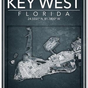 Wall Art Map Key West, Florida!!! - Etsy