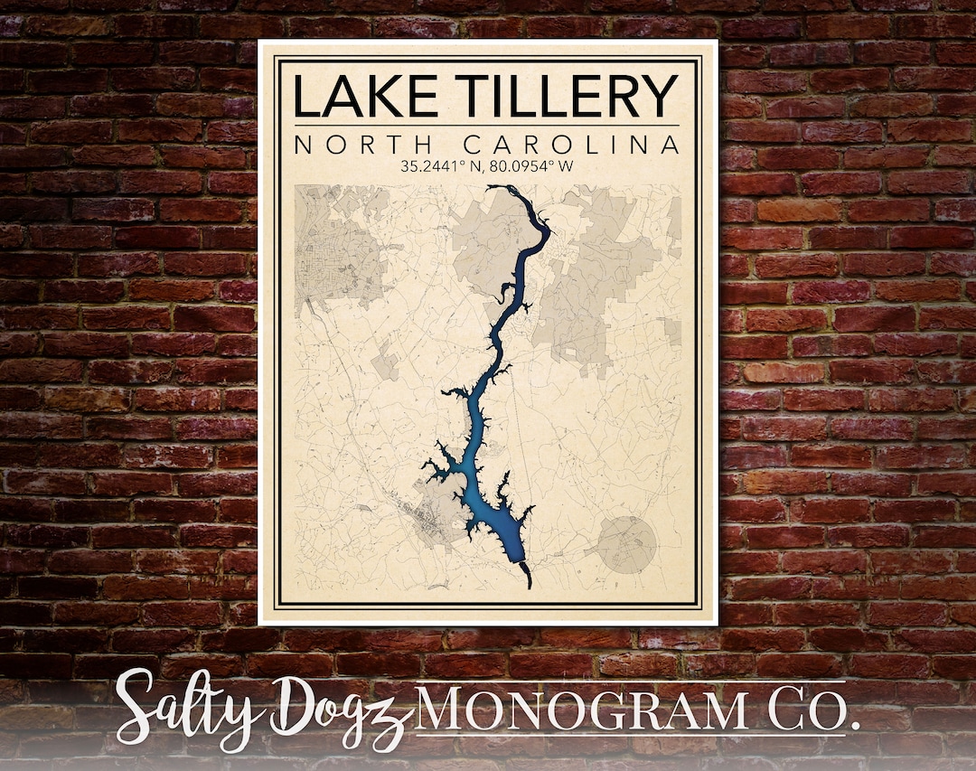 DIGITAL DOWNLOAD 18x24in Print of Lake Tillery, North Carolina! ***3 ...