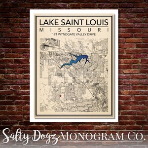 Wall Art Map Print of Lake Saint Louis, Missouri! - Etsy