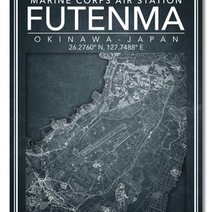 Wall Art Map United States Marine Corps Air Station Futenma- Okinawa ...