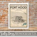 Wall Art Map United States Army Post Fort Hood, Texas!! - Etsy