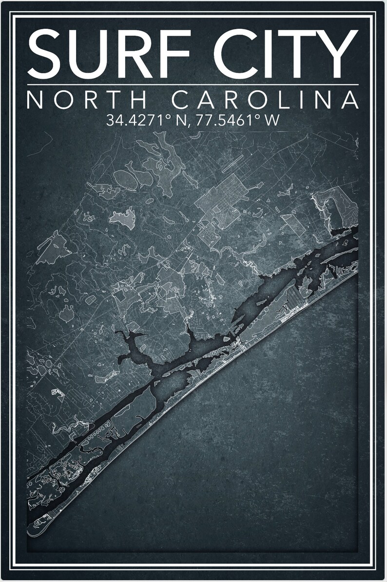 DIGITAL DOWNLOAD 24x36in Print of Surf City, North Carolina! ***3 ...