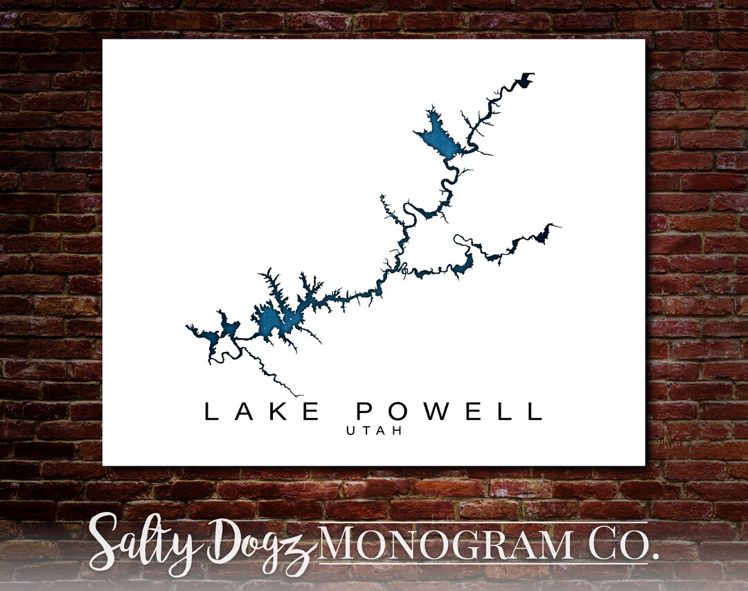 Wall Art Map Print of Lake Powell, Utah!!! - Etsy