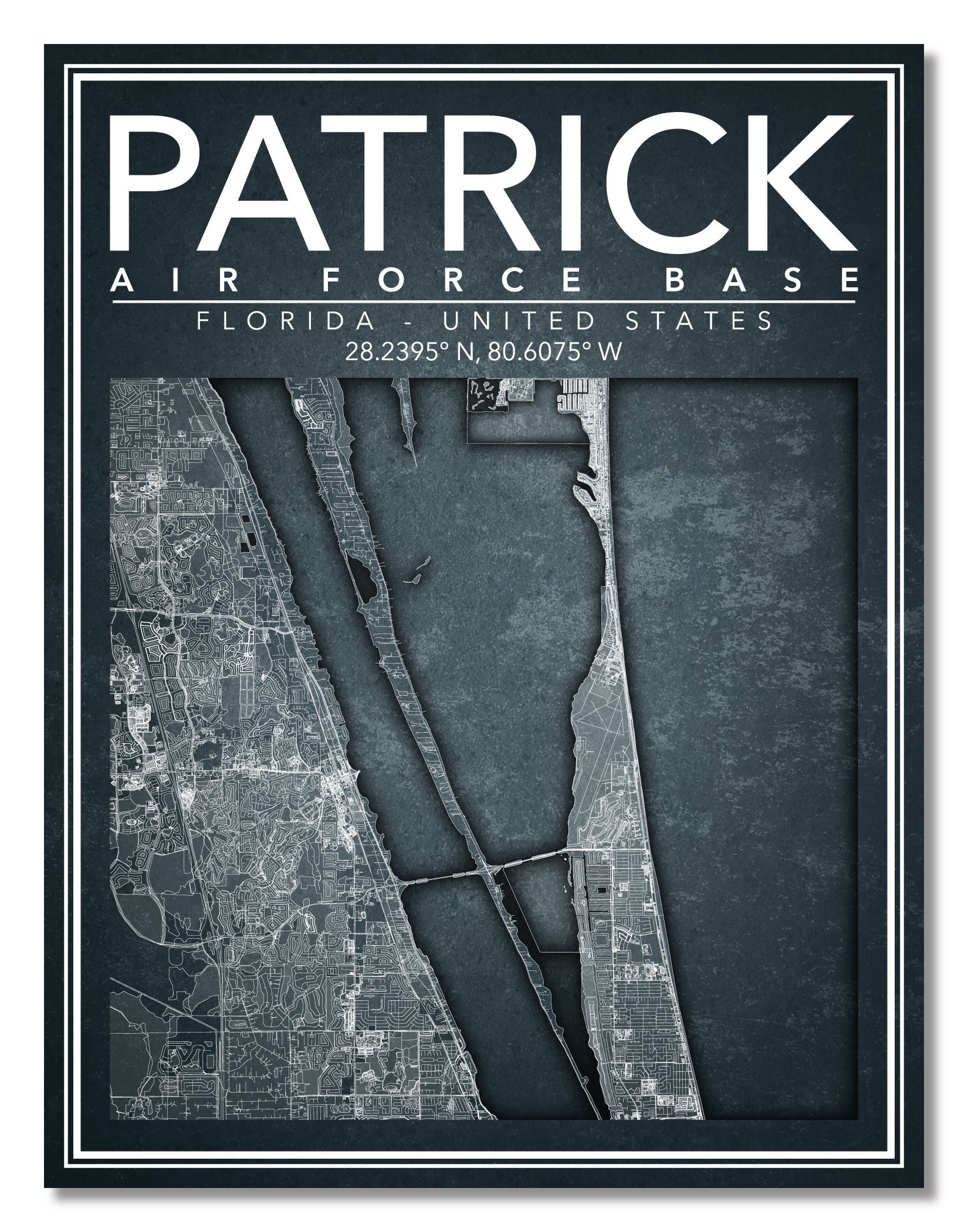 Wall Art Map Print of Patrick Air Force Base - Etsy