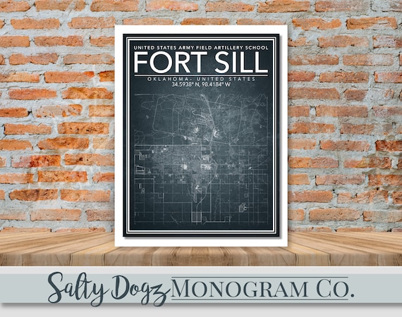 Wall Art Map United States Army Field Artillery School Fort | Etsy