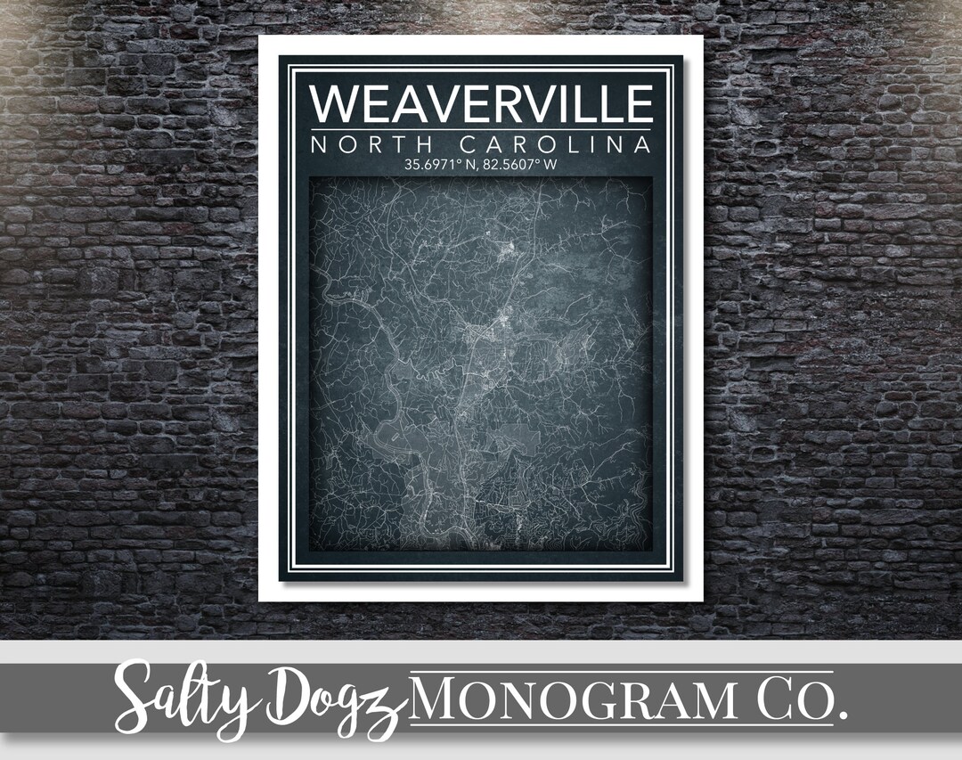 Wall Art Map Print of Weaverville, NC! - Etsy